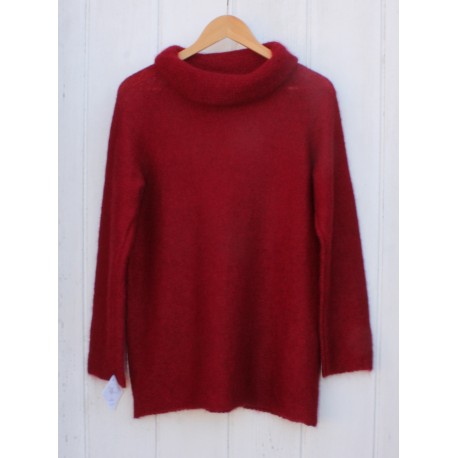 Pull col boule en mohair et soie